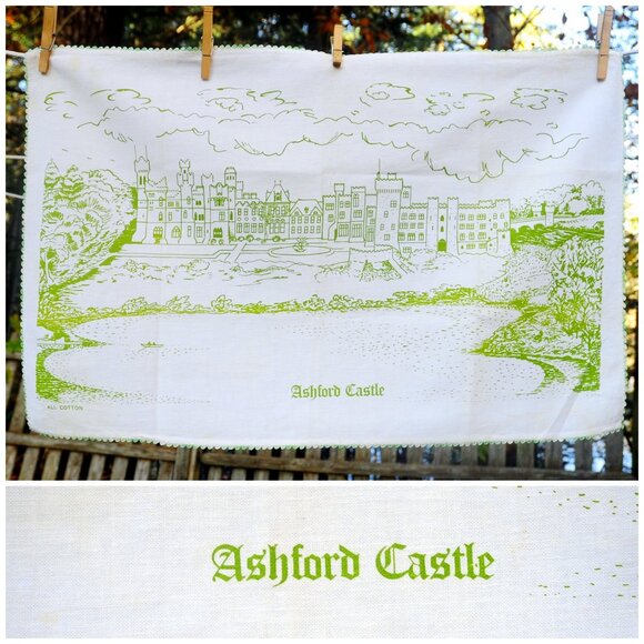 Vintage | Wall Decor | Vtg Cotton Souvenir Tea Towel Ashford Castle ...
